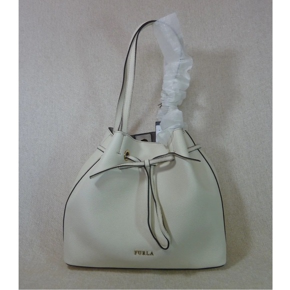 Furla | Bags | Furla Petalo Pebbled Leather Large Costanza Bucket ...